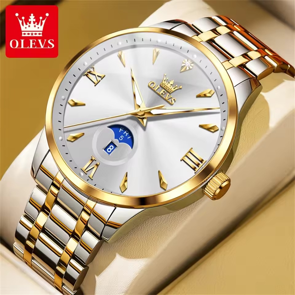 OLEVS 3646 Silver Golden Premium Quartz Man’s Watch code 177 – Watch hub BD